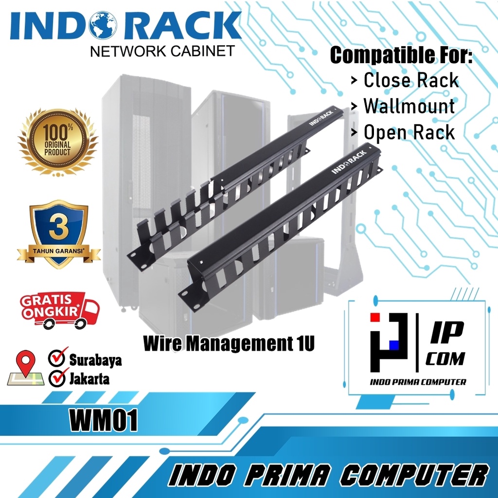 Jual wire management panel 1U rack server indorack | Shopee Indonesia