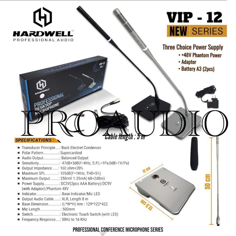 Jual Mic Meja Podium Hardwell VIP 12 / VIP12 Original Microphone ...