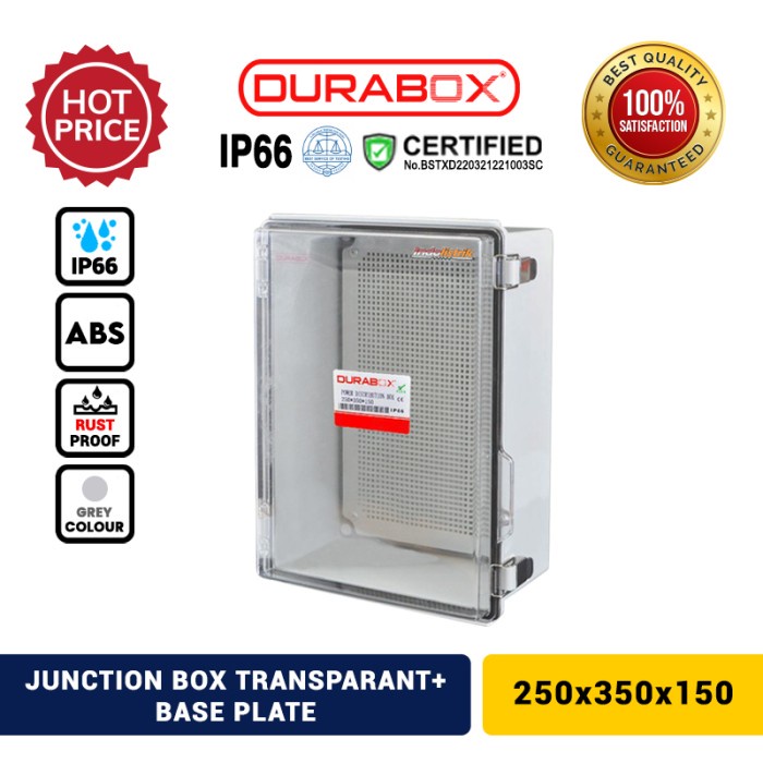 Jual BOX PANEL PLASTIK ABS 250X350X150 MM TRANSPARANT + BASE PLATE ...