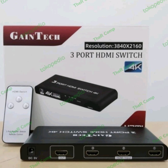 Jual Hdmi Switch 3 Port Gaintech Adaptor | Shopee Indonesia