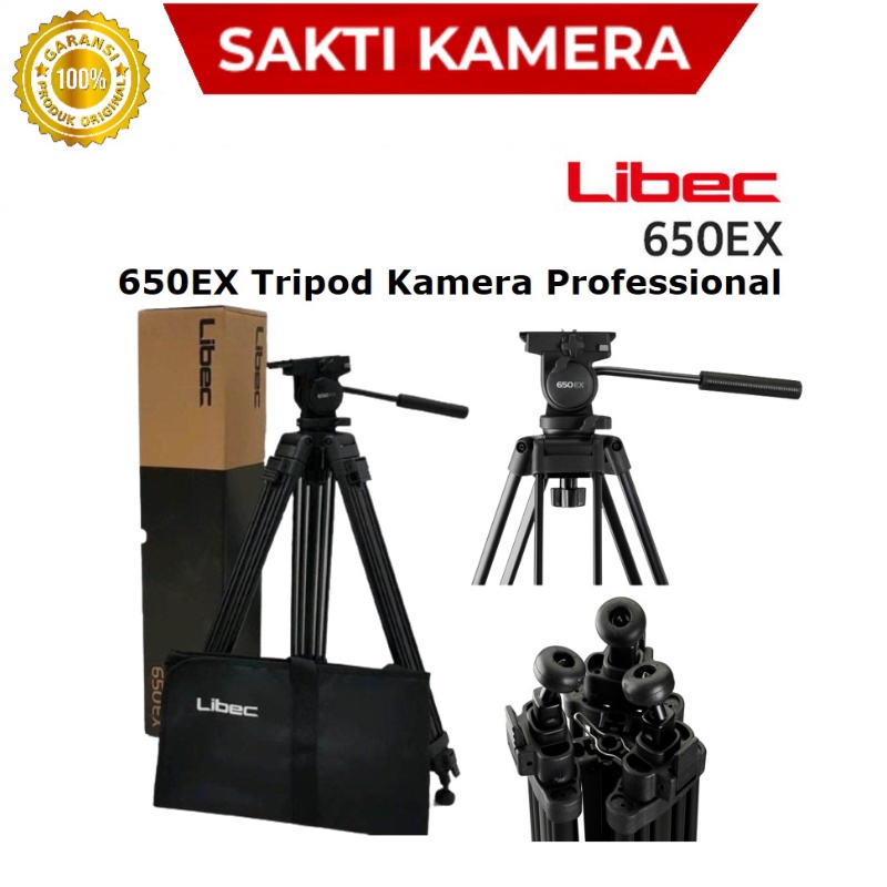 Jual Tripod Handycam Professional LIBEC TH 650 EX / Tripod Libec 650EX | Shopee Indonesia