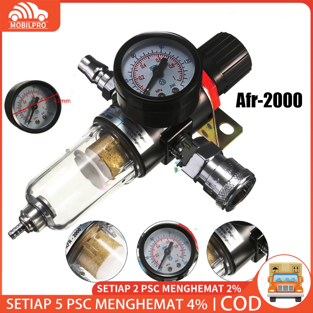 Jual PNP Mollar Single Air Filter Regulator 1/4 Inch - Filter Udara Kompresor AFR2000 | Shopee ...
