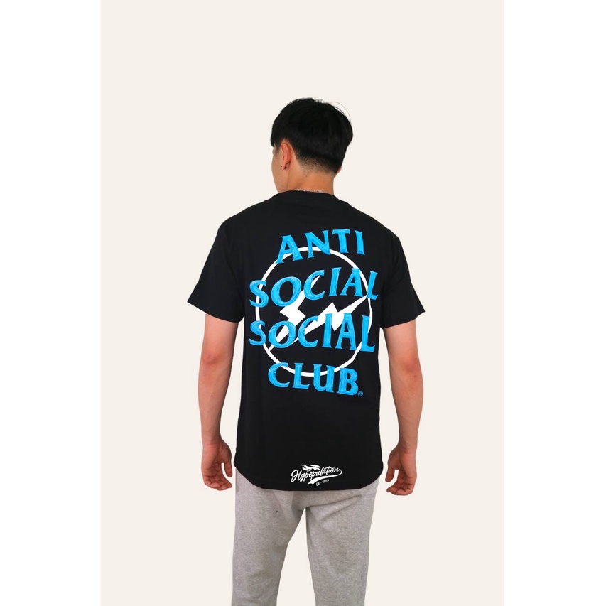 Jual Anti Social Social Club ASSC x Fragment Blue/White Logo Black Tee ...