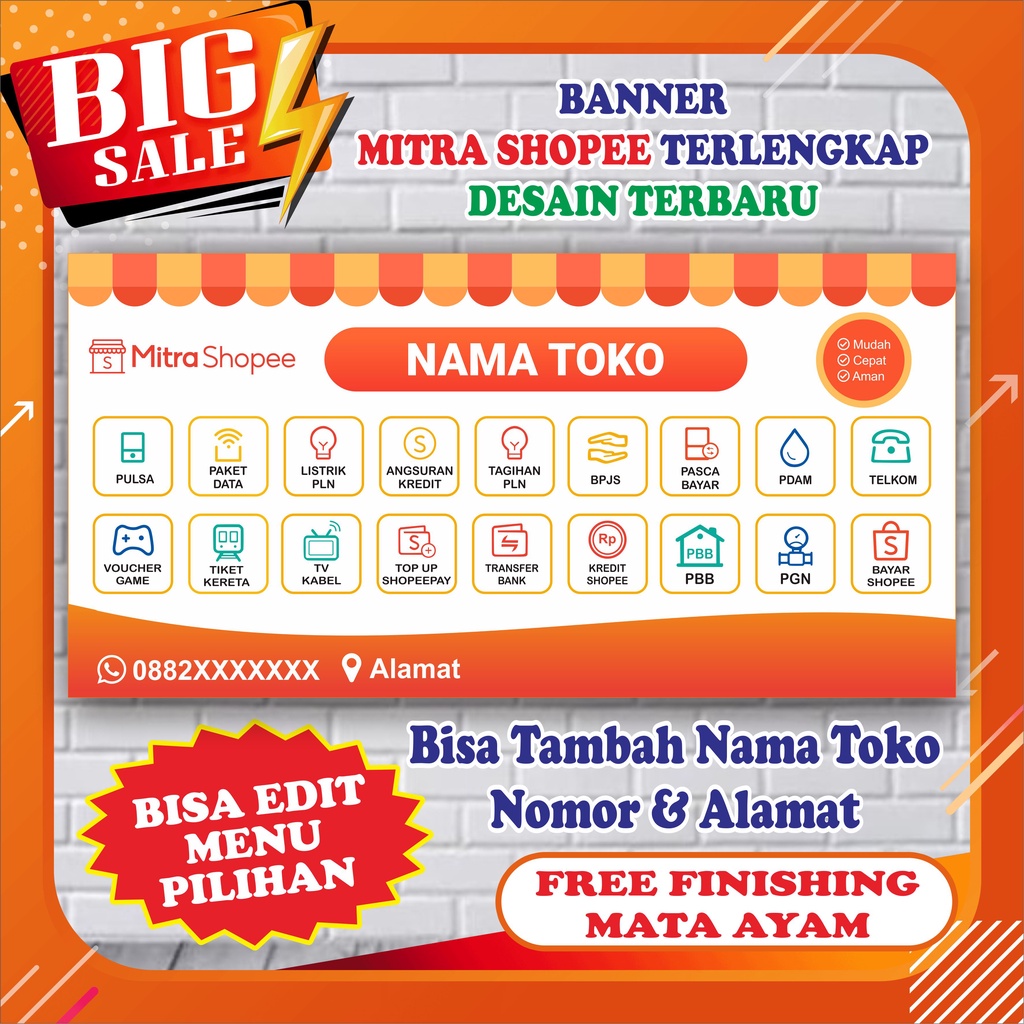 Jual BANNER MITRA SHOPEE TERLENGKAP DESAIN TERBARU LANSCAPE | Shopee Indonesia