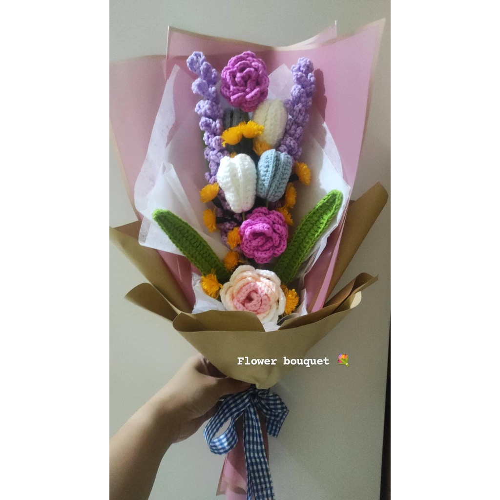 Jual Buket Bunga Rajutan (Flower Bouquet Crochet) | Shopee Indonesia