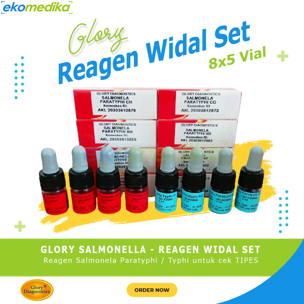 Jual Reagen Widal salmonella | Test Typhi Satuan/Vial Glory Diagnostics ...