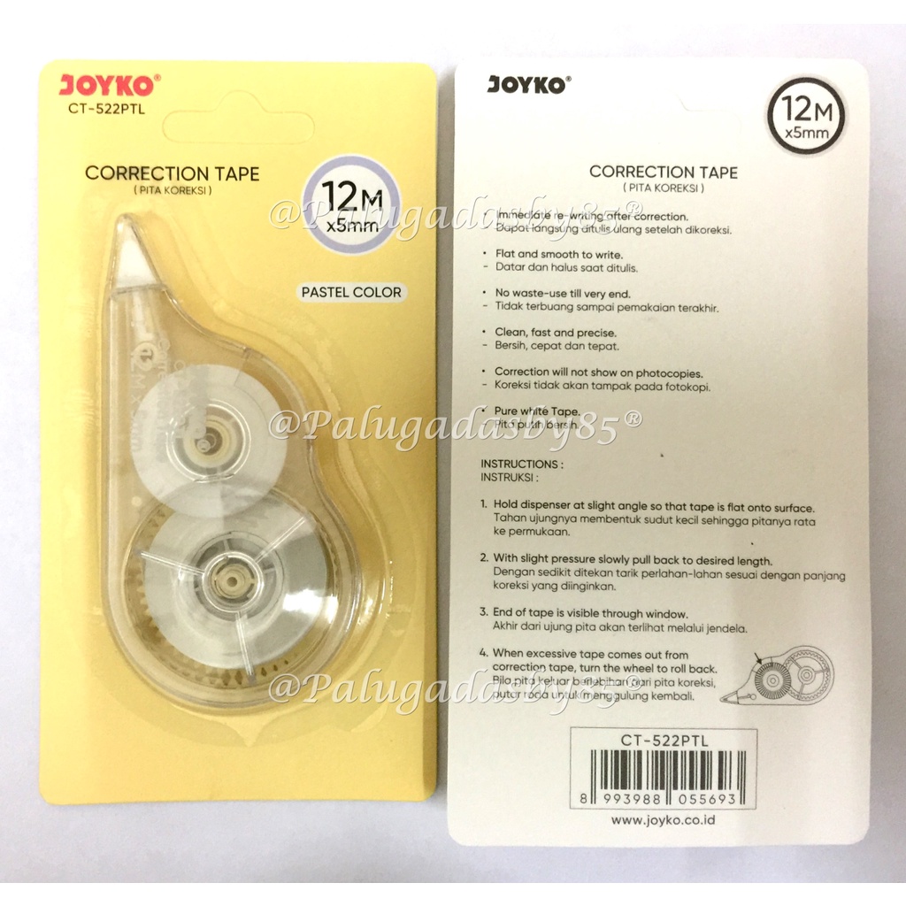 Jual (1 Biji) Correction Tape Joyko CT-522PTL Pastel Color (12 M x 5 mm ...