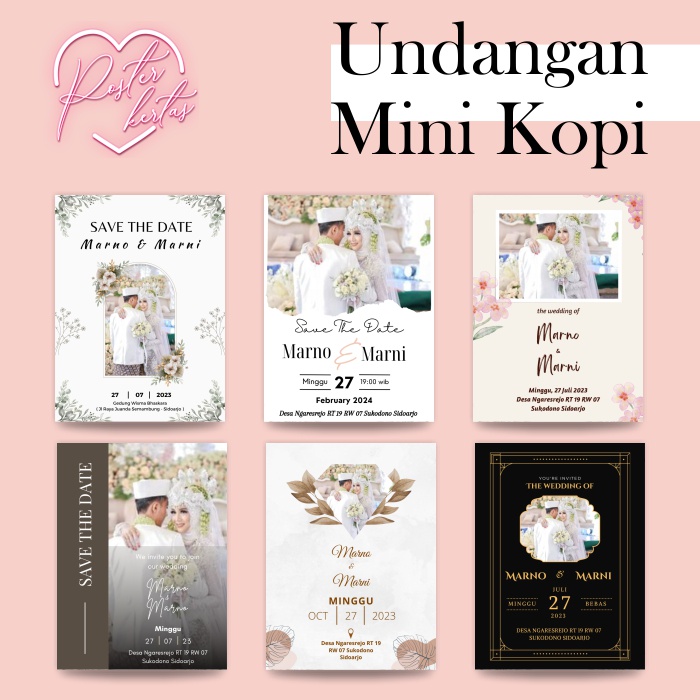 Jual UNDANGAN PERNIKAHAN WEDDING MINI KOPI UNDANGAN NIKAH MINIMALIS ...