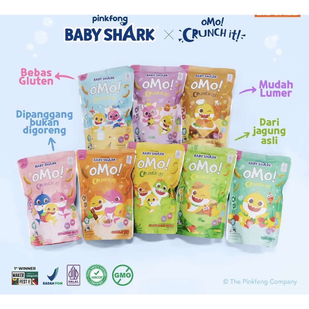 Jual Omo Crunch It X Baby Shark Series 25g - Pinkfong Series - Snack ...