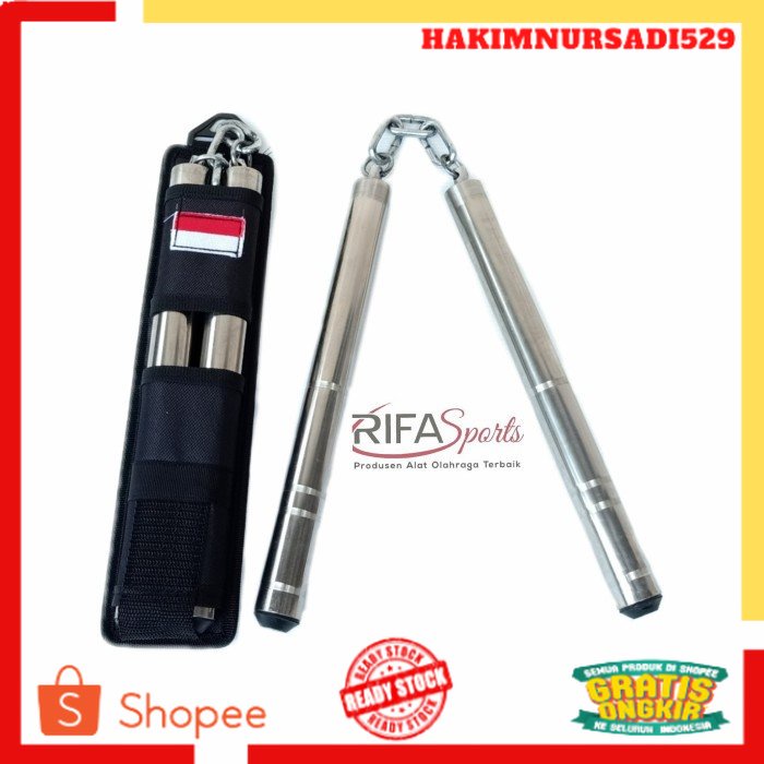 Jual [BISA COD] Double Stick Besi Silver / Double Stick Besi / Nunchaku ...