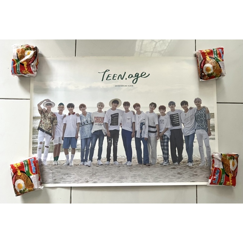 Jual 2 POSTER Seventeen 2nd Full Album Teen Age Green Ver TA TeenAge ...