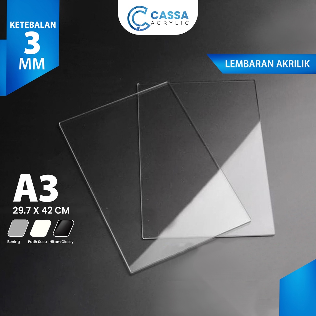 Jual Akrilik Lembaran Bening A3 3mm / Acrylic Sheet Clear Transparant ...