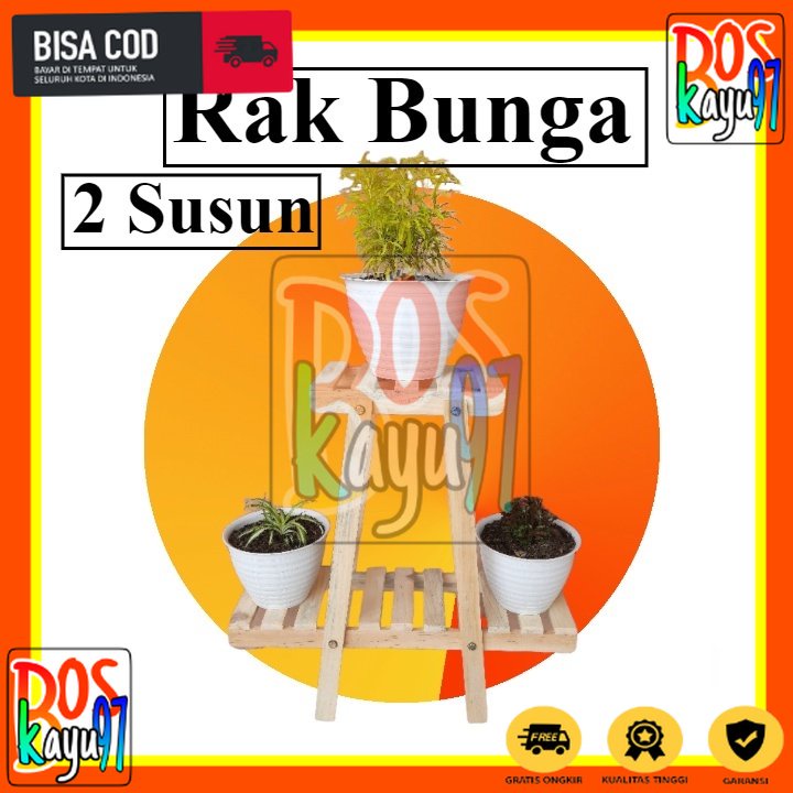 Jual RAK BUNGA SUSUN UKURAN TINGGI / tempat bunga wooden / standing pot ...