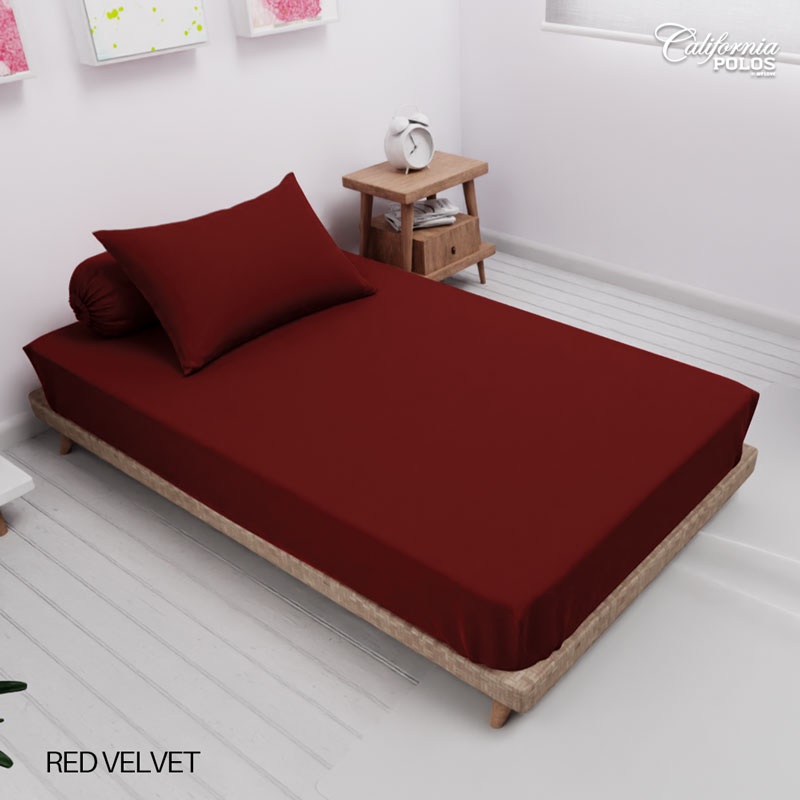 Jual CALIFORNIA Sprei Single Full Fitted Polos Emboss 120x200 Red ...