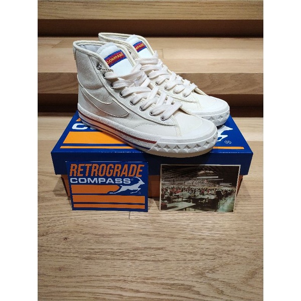 Jual SEPATU COMPASS ORIGINAL STORE - RETROGRADE HI DECON CREAM | Shopee ...