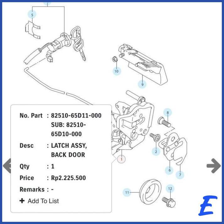 Jual Door Lock Bagasi Escudo XL7 Original | Shopee Indonesia