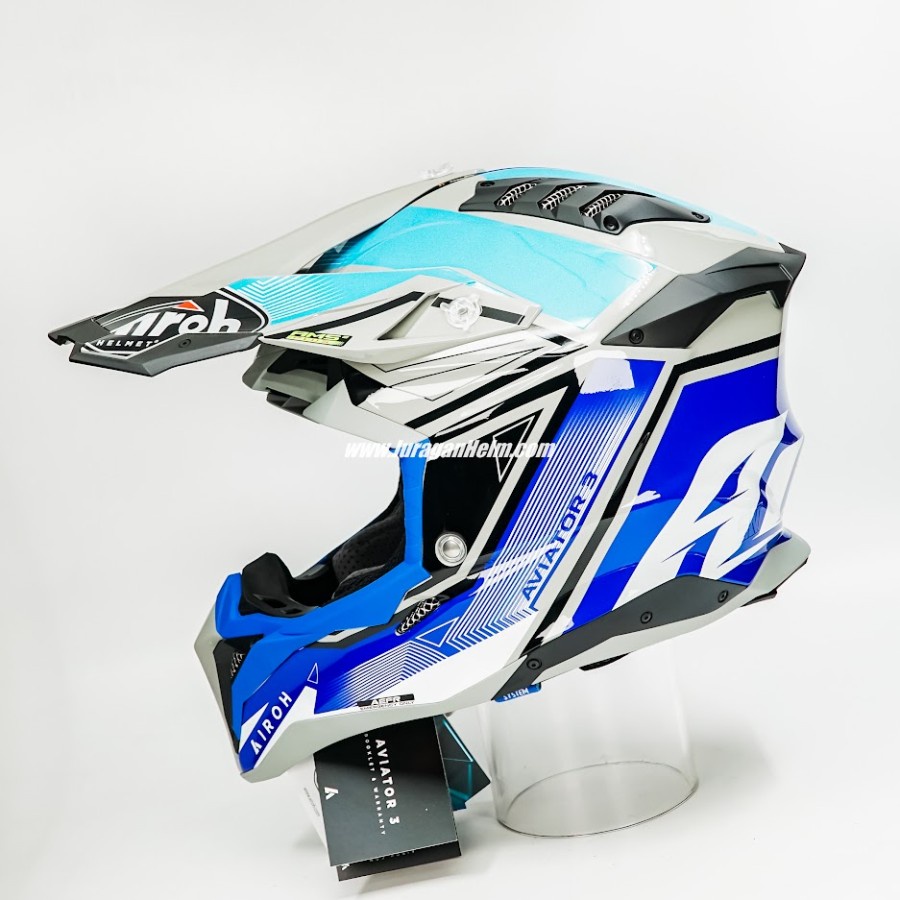 Jual Airoh Aviator 3 LEAGUE Blue Gloss | Shopee Indonesia