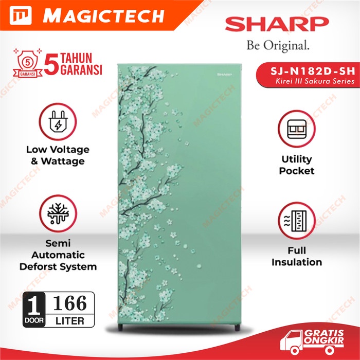 Jual KULKAS SHARP 1 PINTU SJ-N182D-SH / SJ-N182 / SJ-182 166L - HIJAU ...