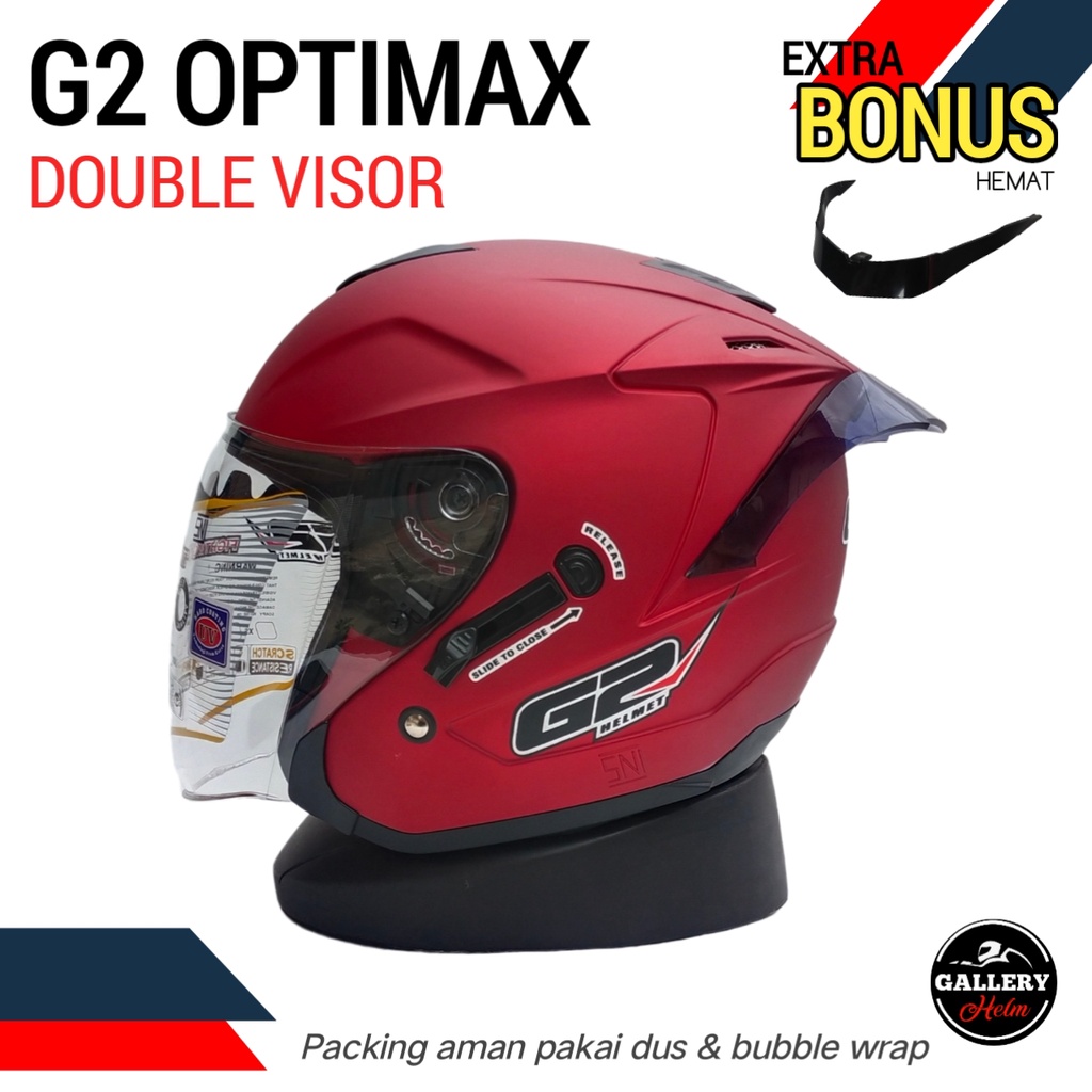 Jual HELM HALF FACE G2 OPTIMAX SOLID SPOILER | MODEL INK DYNAMIC ...