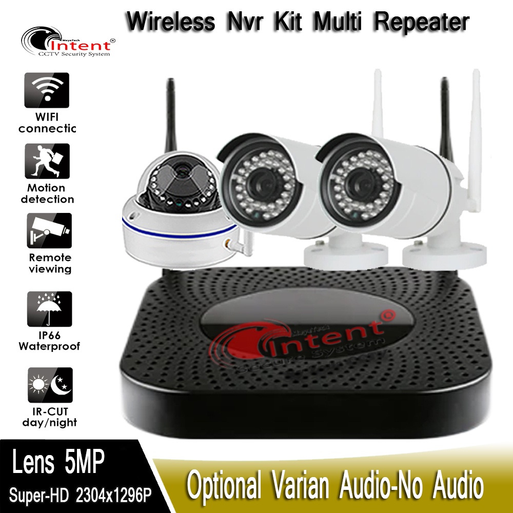 Jual Paket 3 Camera Mix Audio-No Audio Wifi NVR Kit Multi-Repeater Lens ...