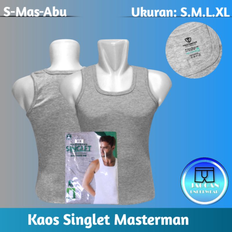 Jual KAOS SINGLET PRIA MASTERMAN ABU-ABU II ISI 1PCS | Shopee Indonesia