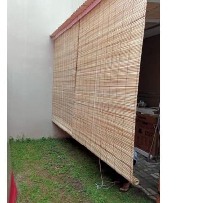 Jual krey bambu outdoor ukuran 2x2 meter+ tali penggulung ℮ 2 m 2,5 m 3m | Shopee Indonesia