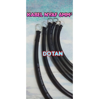 Jual KABEL NYAF 6MM DENGAN 2 SKUN TEMBAGA KABEL NEGATIF GROUNDING NYAF 6 MM | Shopee Indonesia