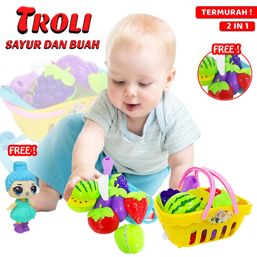 Jual Mainan Masak-Masakan/ Mainan Troli Buah/ Troly Buah Dan Sayur MF38 ...