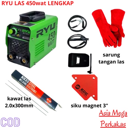 Jual Mesin Las RYU Inverter MMA 120 IGBT 450 watt / Mesin las PAKET LENGKAP | Shopee Indonesia