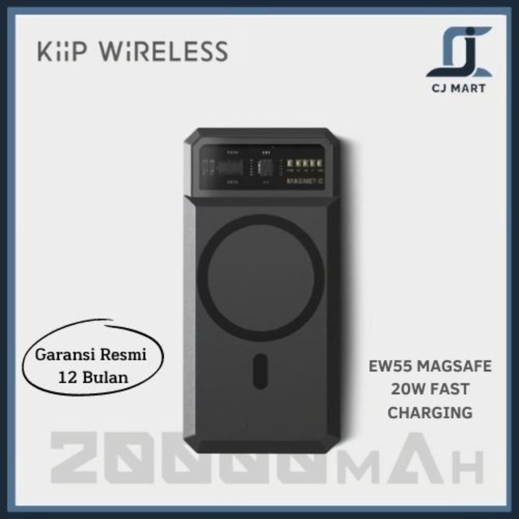Jual KIIP WIRELESS POWER BANK EW55 MAGSAFE 20W FAST CHARGING TC PD 20000MAH | Shopee Indonesia