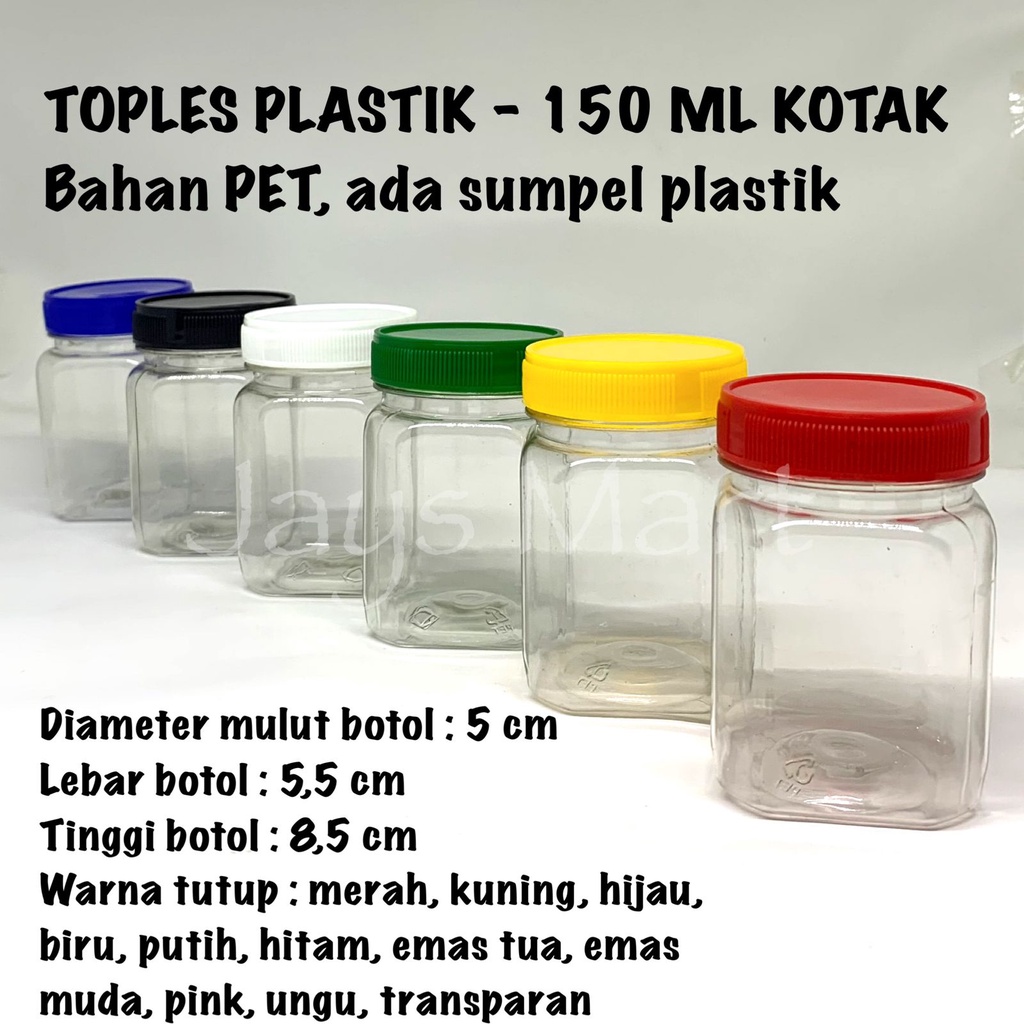 Jual Botol Sambal / Toples Plastik / Toples Sambal 150 ml KOTAK ...