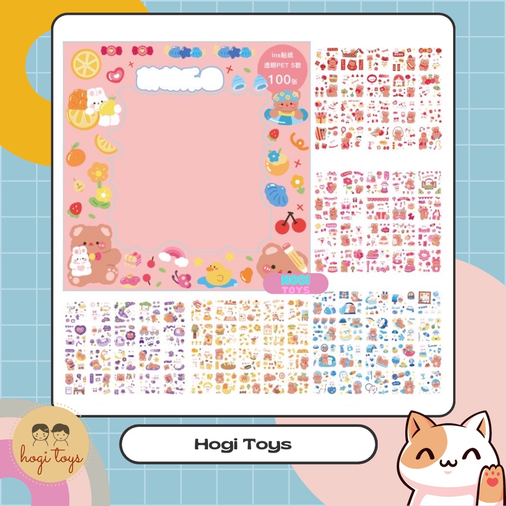 Jual Sticker Box Kecil Isi 100 Lembar Stiker PVC Lucu Anti Air Aestetik ...