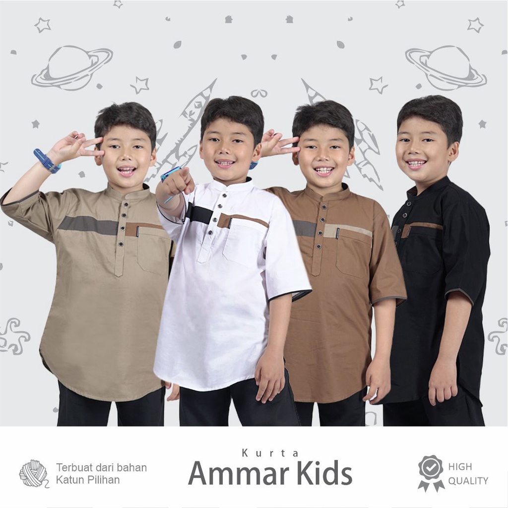 Jual KHOIRUMMAH Koko Kurta Ammar Kids | Koko Anak Laki Laki Tangan 3/4 ...