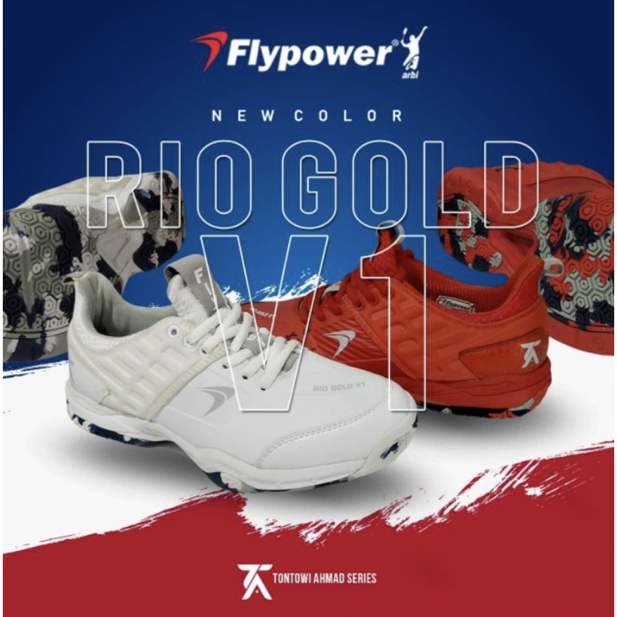 Jual Sepatu FlyPower Rio Gold V2 V1 100% Original Badminton Shoes ...