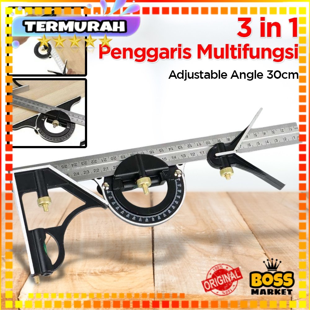 Jual Penggaris Siku L Waterpass Kombinasi Square Ruler Sudut Presisi ...