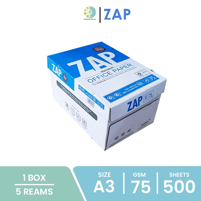 Jual ZAP Kertas HVS A3 75 gsm 1 BOX 1 DUS Instant | Shopee Indonesia