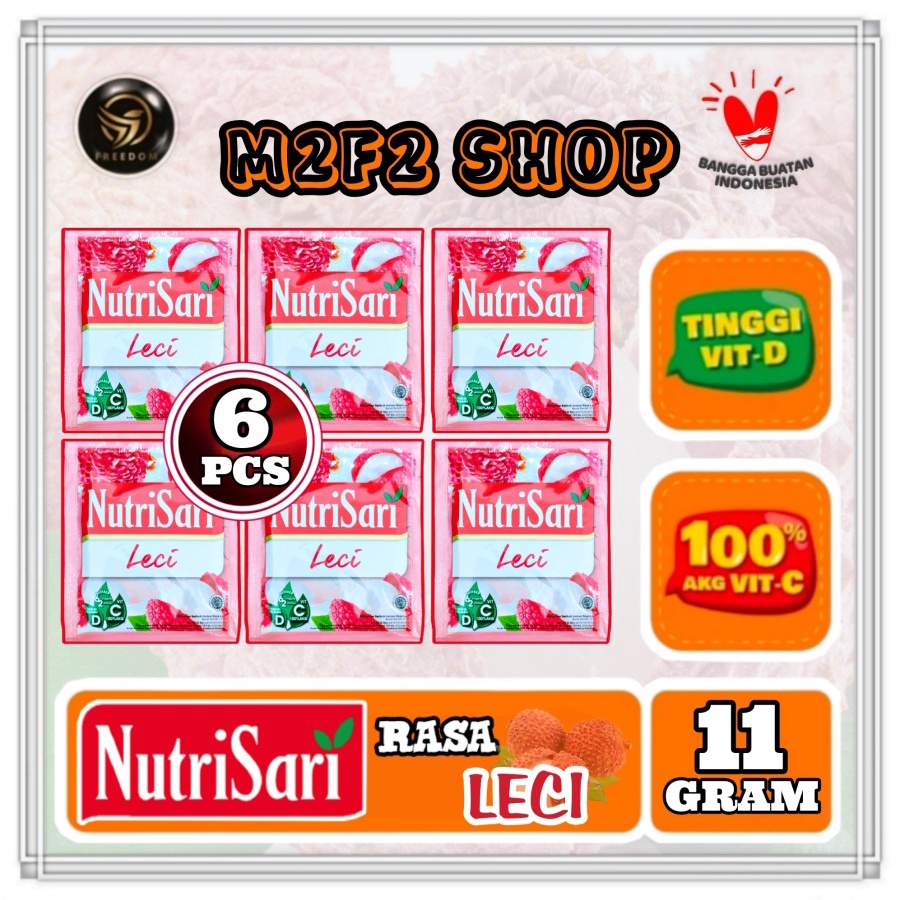 Jual NutriSari Minuman Serbuk Rasa Leci Sachet - 11 gr (Kemasan 6 Pcs ...