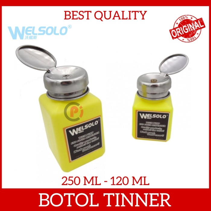 Jual WELSOLO Botol Pompa Untuk Tinner Tech Pump Dispenser Isi 120 / 250 mL | Shopee Indonesia