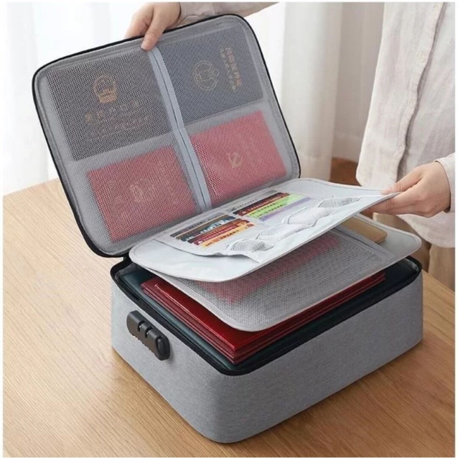 Jual Tas koper Dokumen Anti Air Password Travel Bag Penyimpanan surat ...