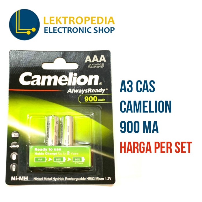 Jual Baterai A3 Cas Camelion 900mAh Batu AAA Rechargeable Battery ...