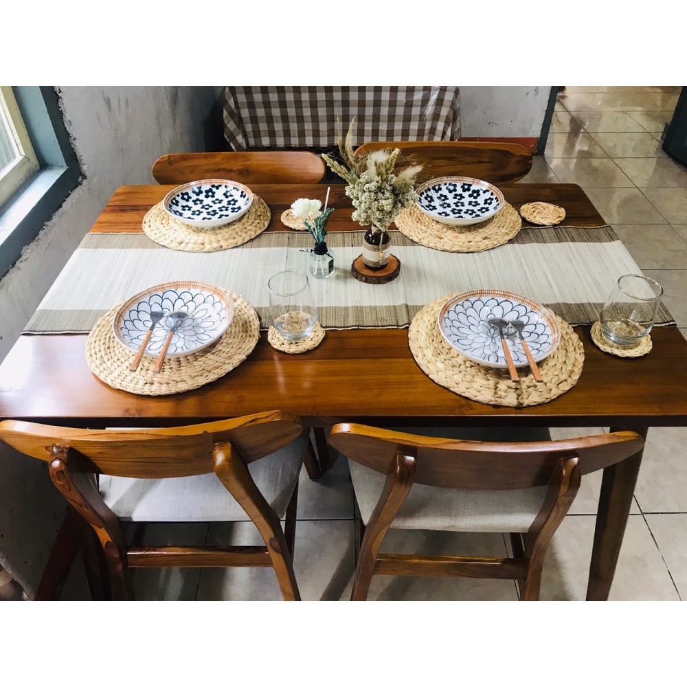 Jual Set Meja Makan Kayu Jati Kursi Makan Ropan Jati Minimalis Modern Harga Murah - Kursi Cafe ...
