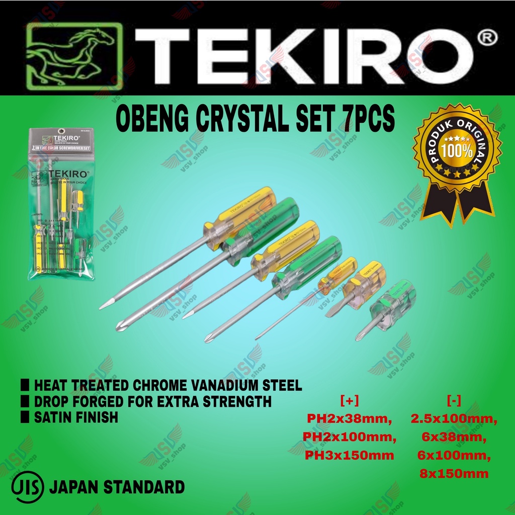 Jual Tekiro Obeng Crystal set 7pc / Obeng set 7pc Kristal/ Obeng ...