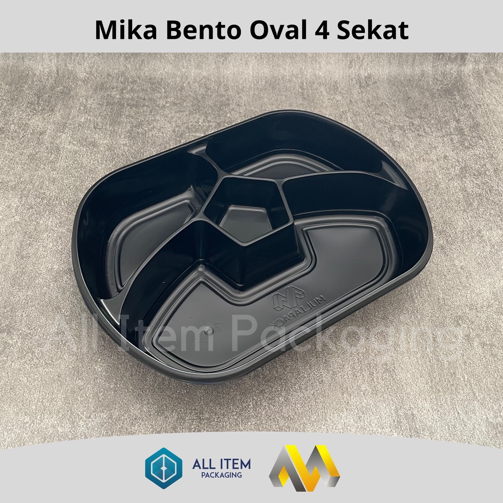 Jual Mika Bento Oval 4 Sekat MKP / Tray 4 Sekat / Bento Box OVAL @50 ...
