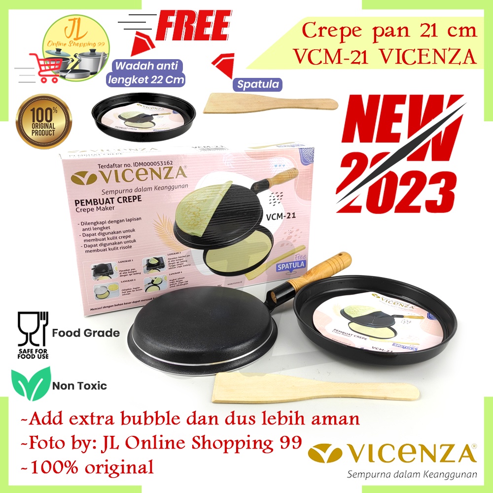 Jual VICENZA crepes pan maker 21cm VCM-21/ wajan crepes anti lengket ...