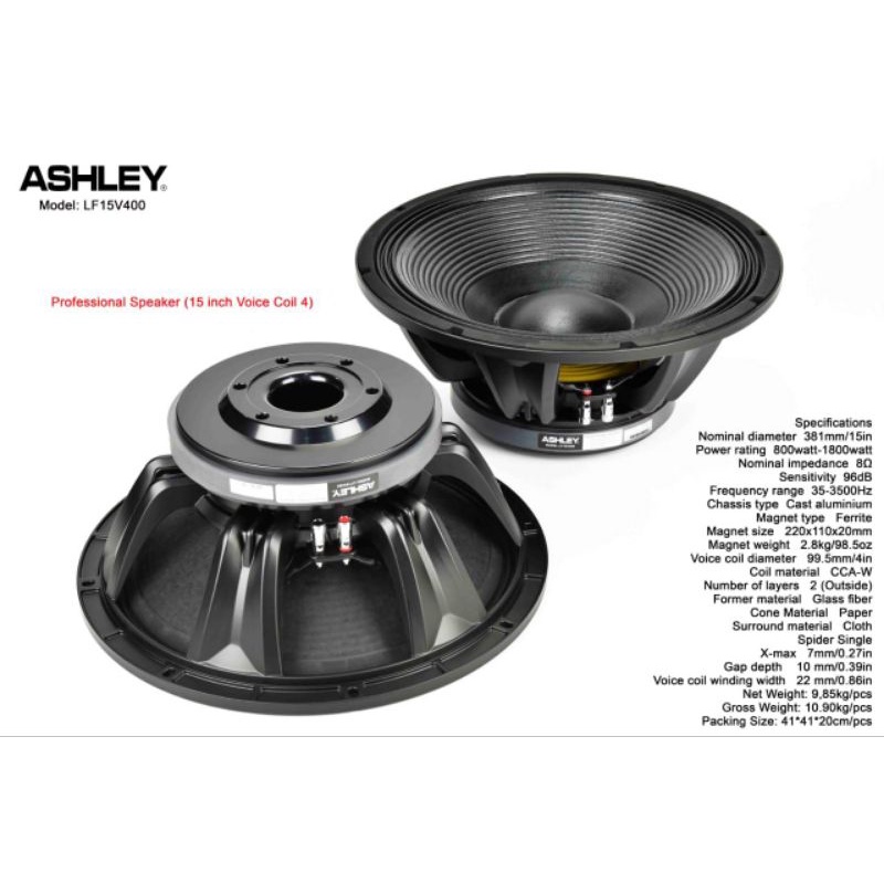 Jual speaker Ashley 15v400 / speaker 15 inch ashley | Shopee Indonesia