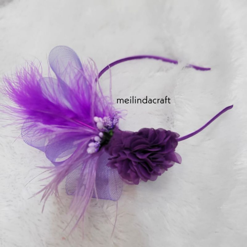 Jual BANDO PITA JALA FASCINATOR BUNGA BULU HITAM AKSESORIS PESTA yuk ...