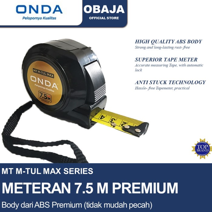 Jual Onda Meteran M Tul 7.5 Meter / Meteran 7.5 Meter M Tul Onda ...
