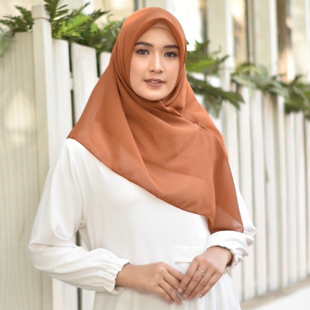 Jual [ COD ] Bella Square 50 Warna Hijab Jilbab Segi Empat Coklat ...