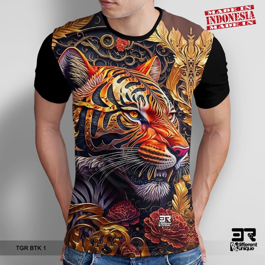 Jual KAOS PRIA KAOS PRINT DISTRO 3R TIGER BATIK 1 | Shopee Indonesia
