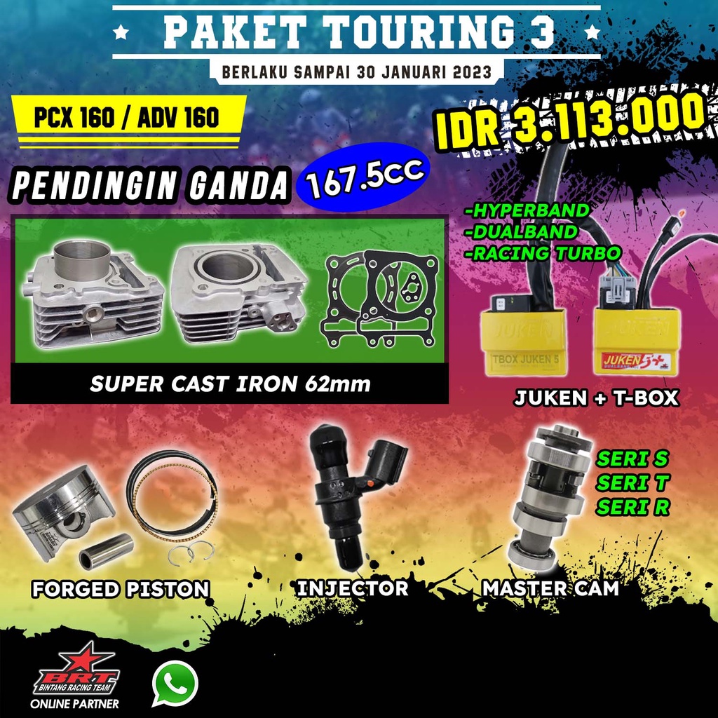 Jual PAKET TOURING 3 PCX 160/ADV 160 BRT - BLOK DOUBLE COOLER PISTON ...